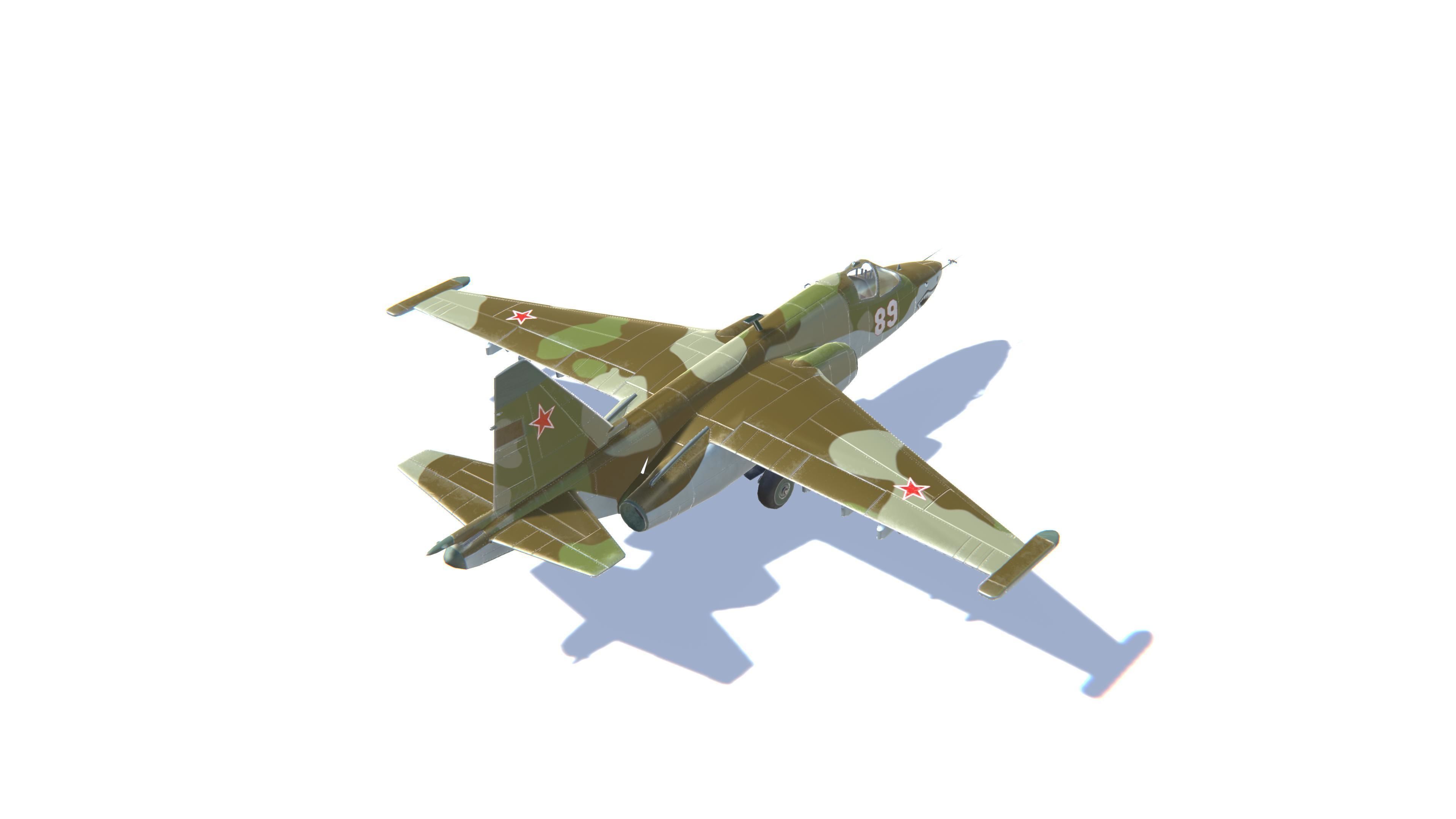 3D model SU-25 Frogfoot Jet Fighter Aircraft VR / AR / low-poly | CGTrader