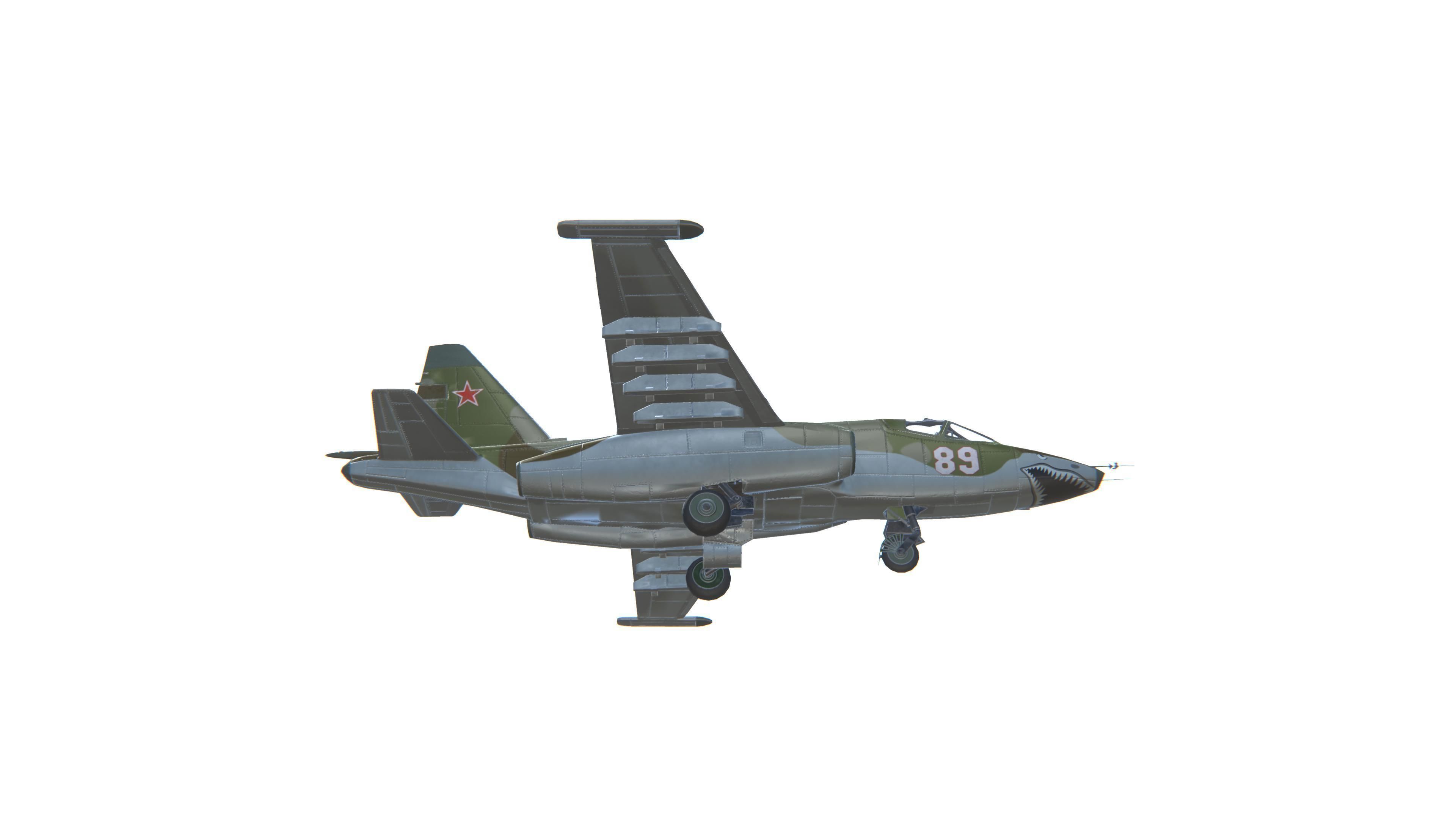 3D model SU-25 Frogfoot Jet Fighter Aircraft VR / AR / low-poly | CGTrader
