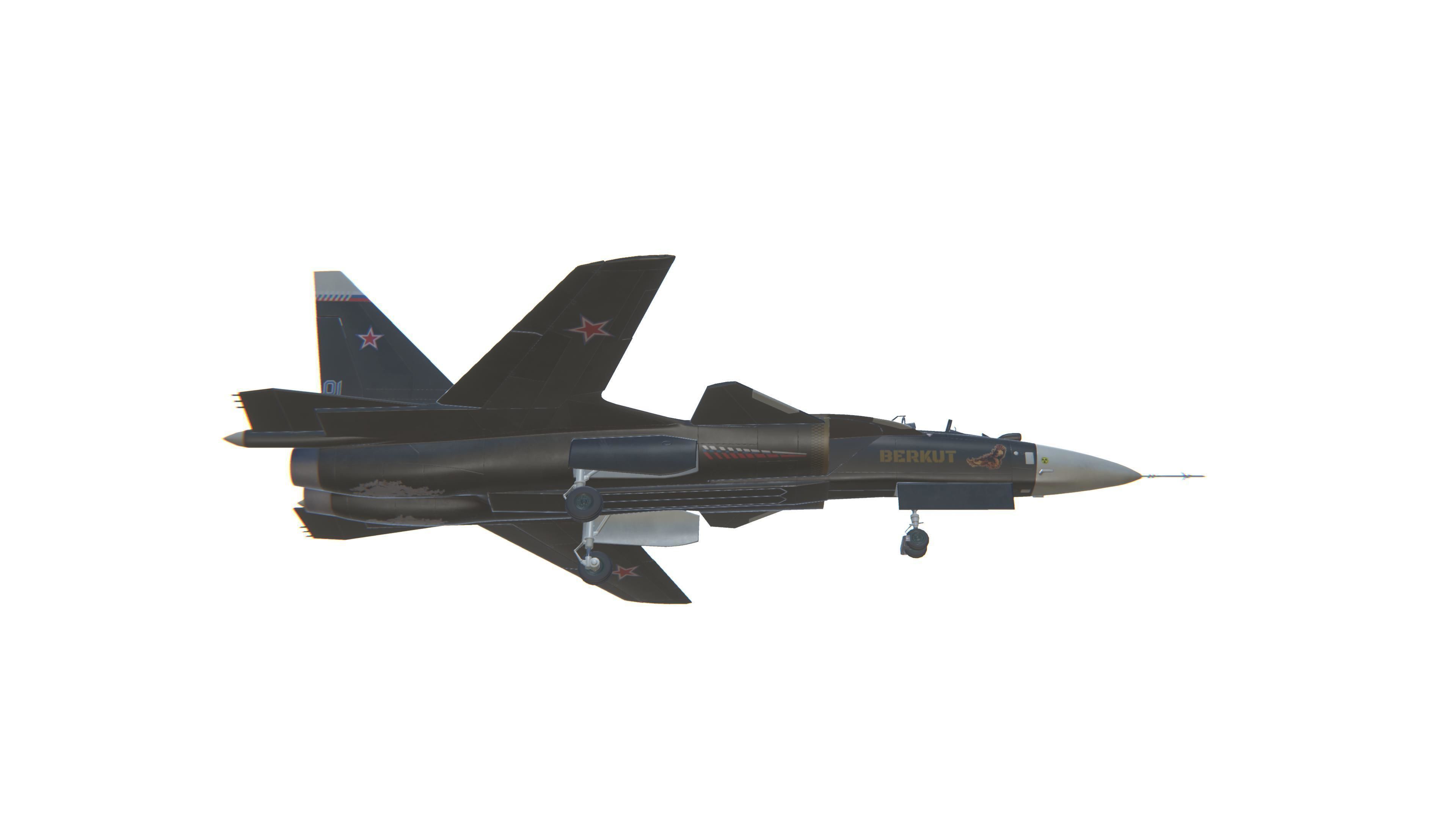 3D model SU-47 Firkin Jet Fighter Aircraft VR / AR / low-poly | CGTrader