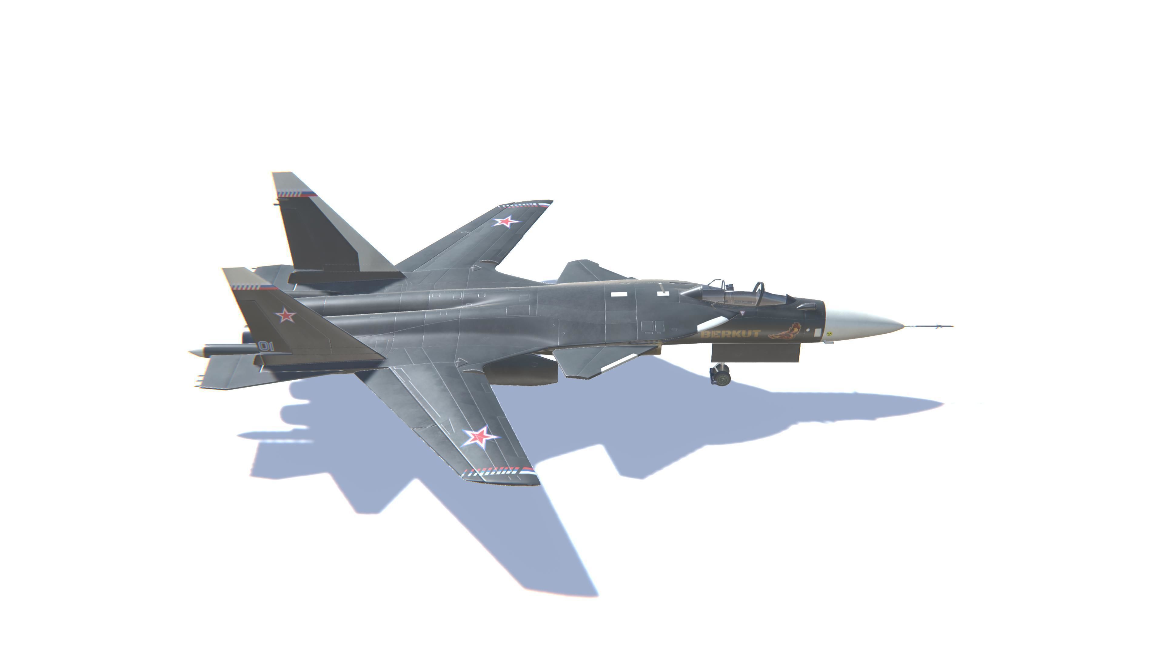3D model SU-47 Firkin Jet Fighter Aircraft VR / AR / low-poly | CGTrader