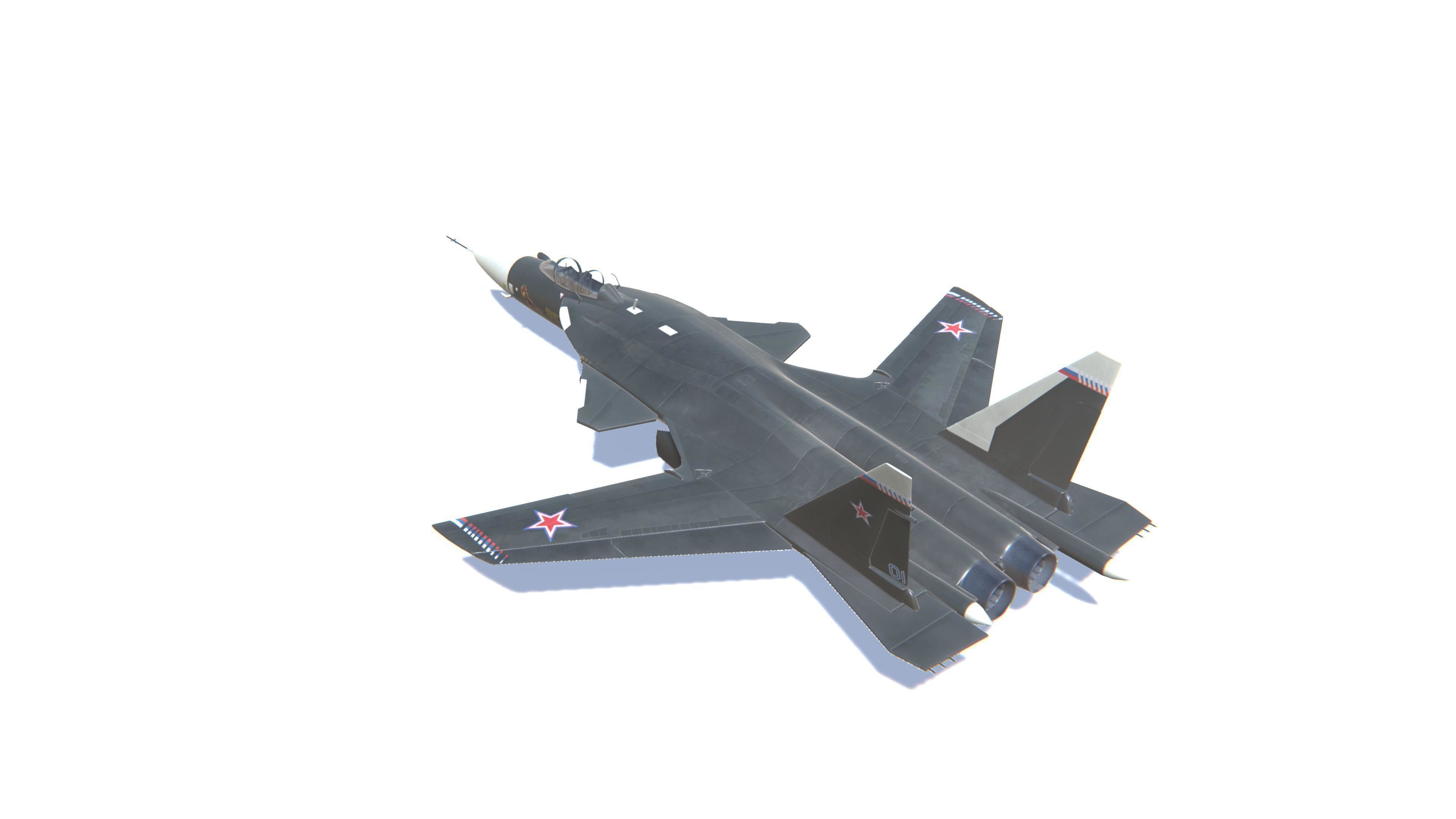 3D model SU-47 Firkin Jet Fighter Aircraft VR / AR / low-poly | CGTrader