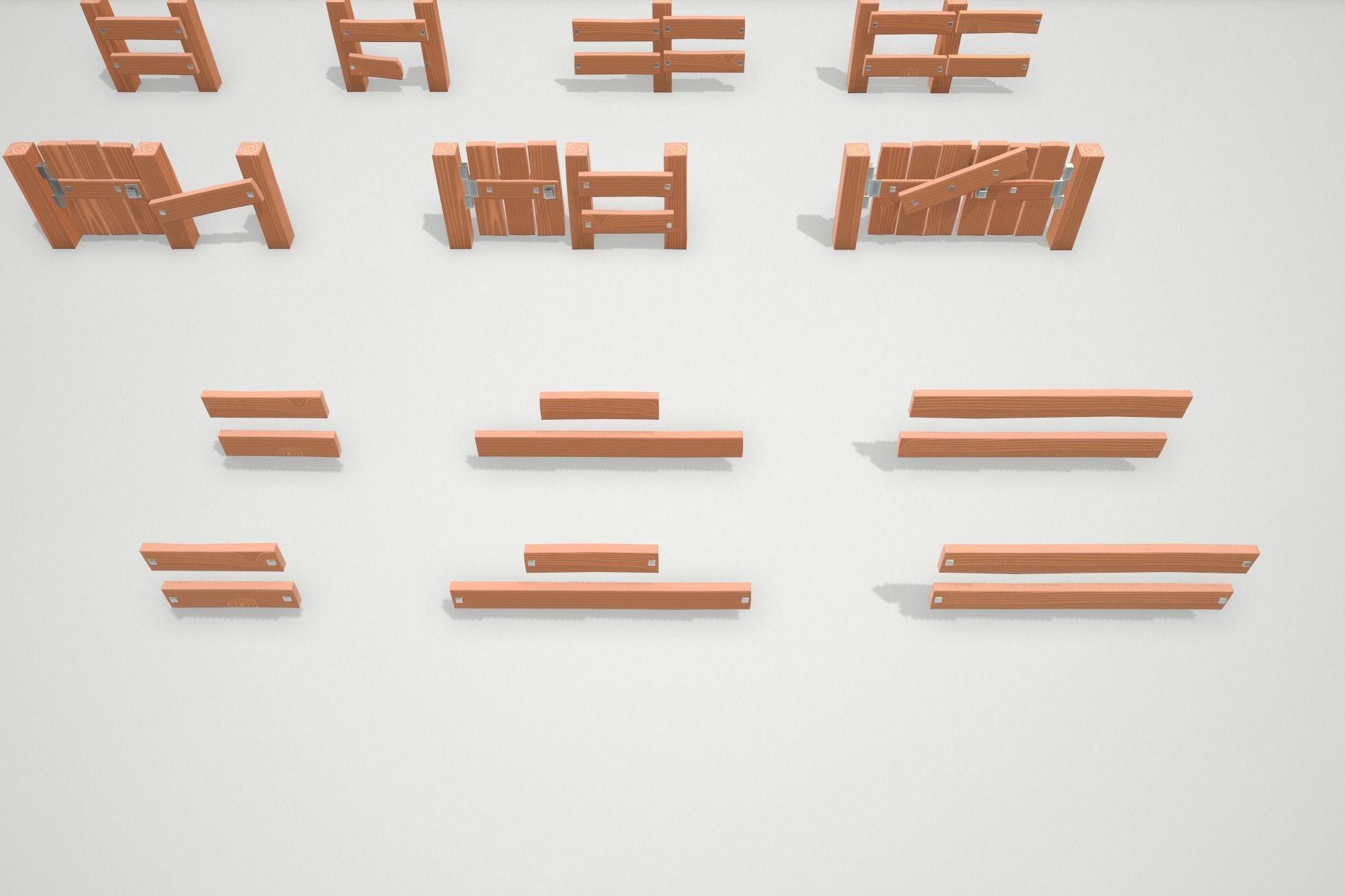 3D model Stylized Modular Fence VR / AR / low-poly | CGTrader
