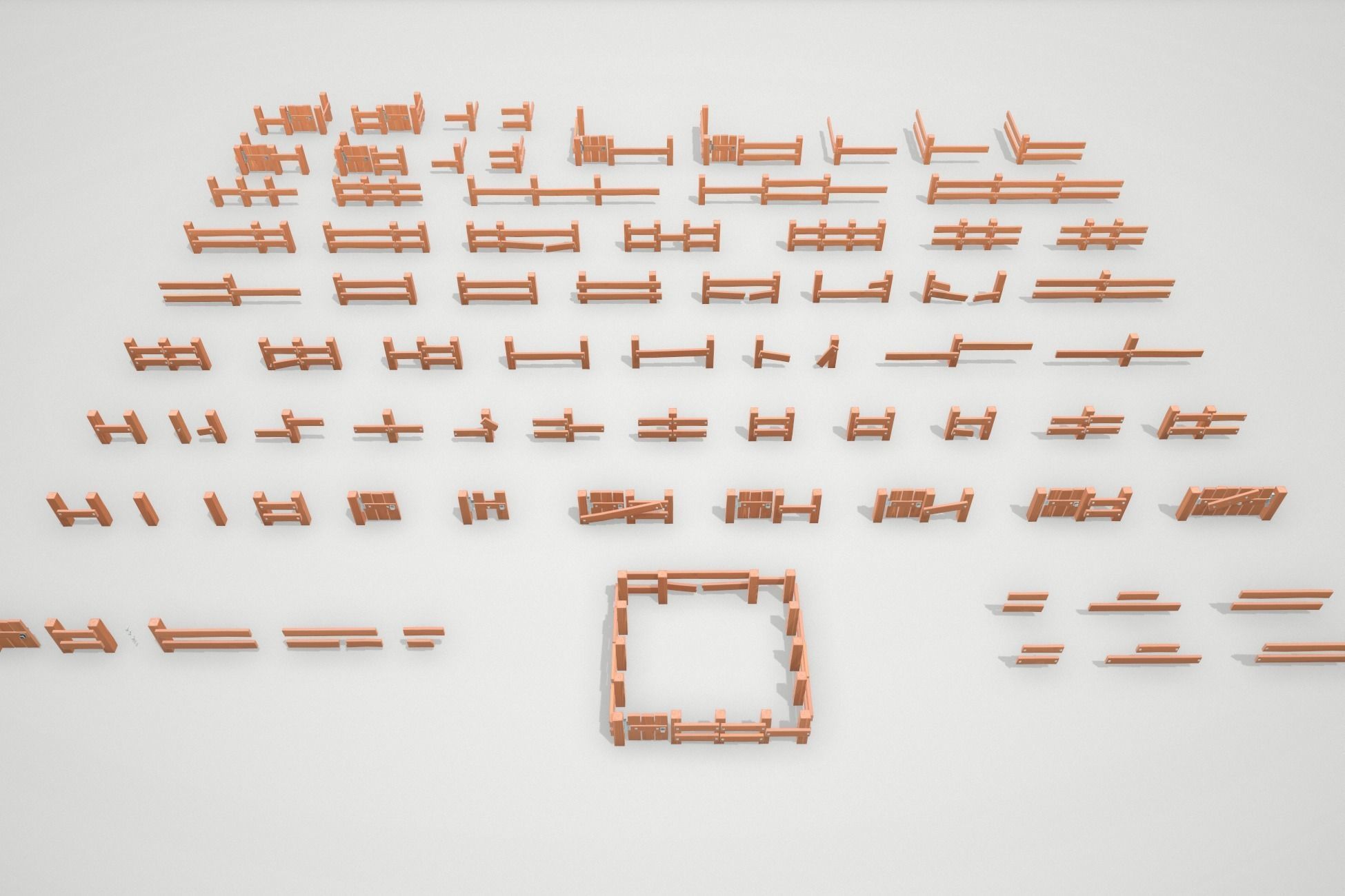 3D model Stylized Modular Fence VR / AR / low-poly | CGTrader