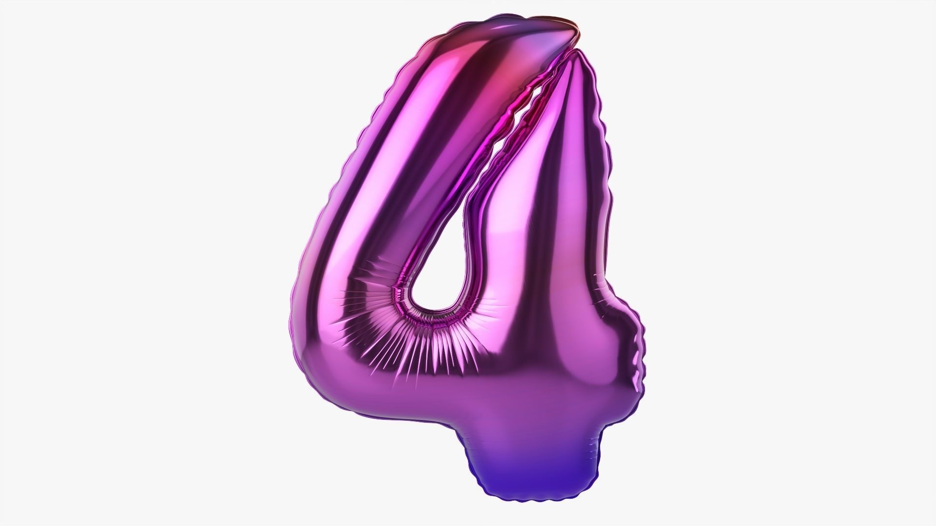 3D model Foil balloon number four 4 | CGTrader