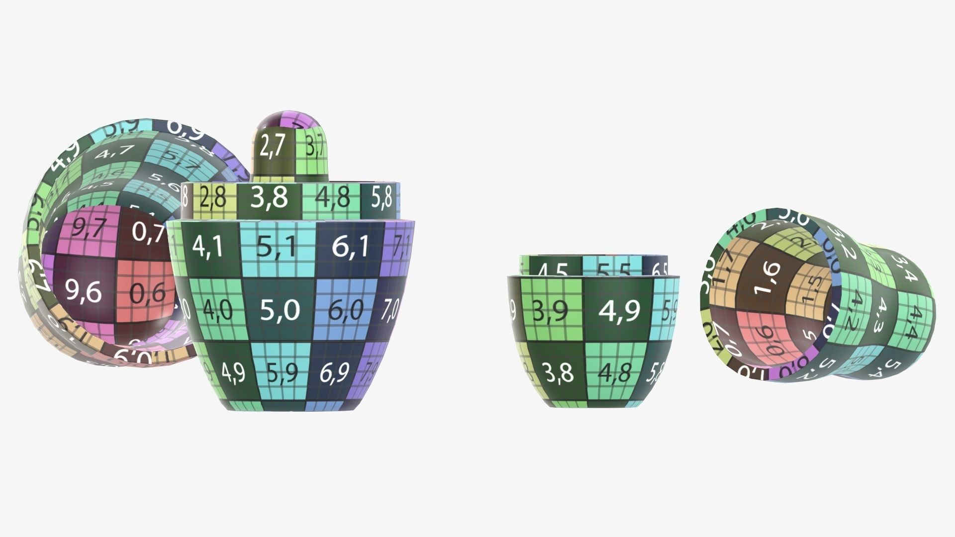 Nesting doll set Matryoshka open mockup 3D model | CGTrader