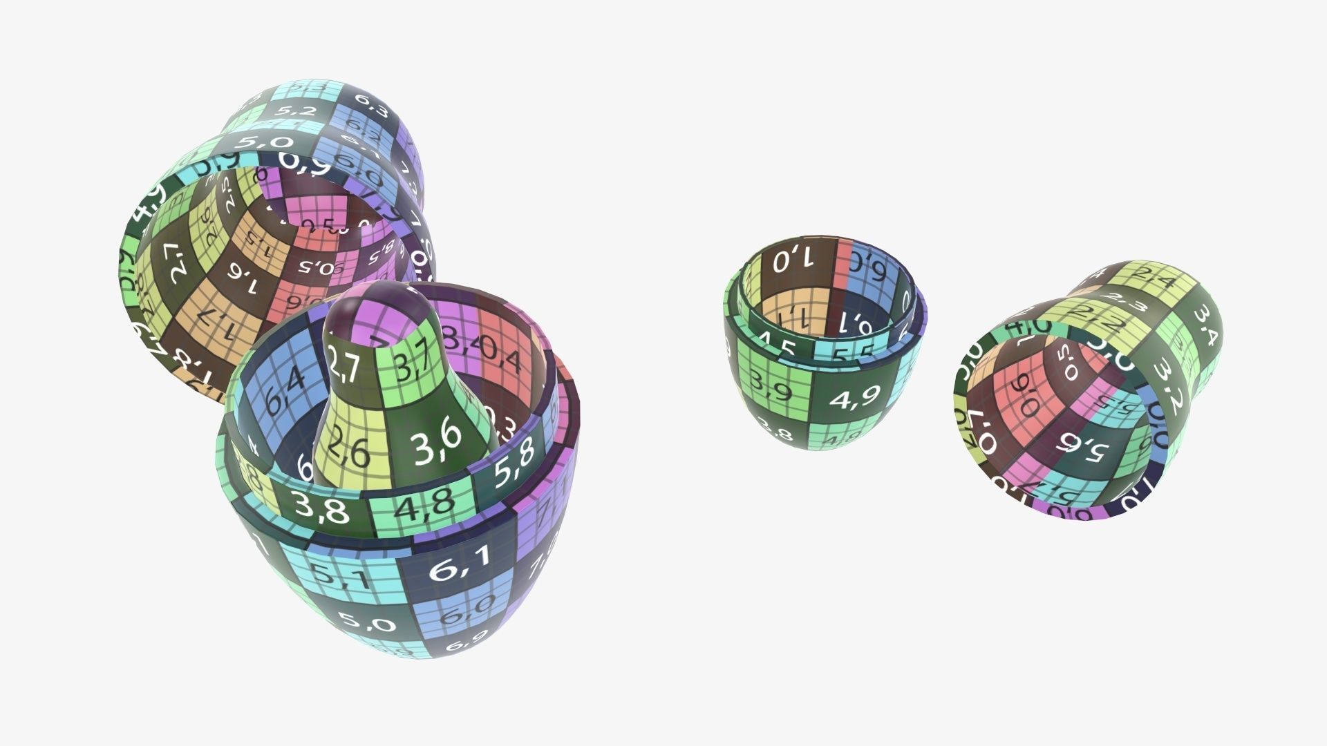 Nesting doll set Matryoshka open mockup 3D model | CGTrader