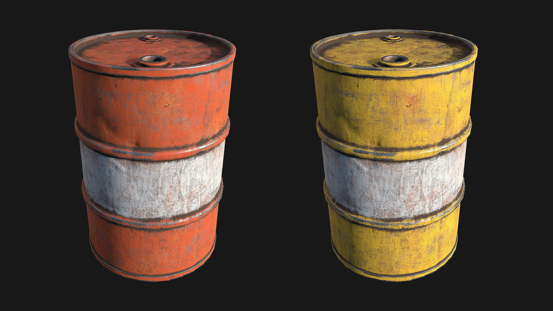 3D model Low Poly PBR Metal Barrels VR / AR / low-poly | CGTrader