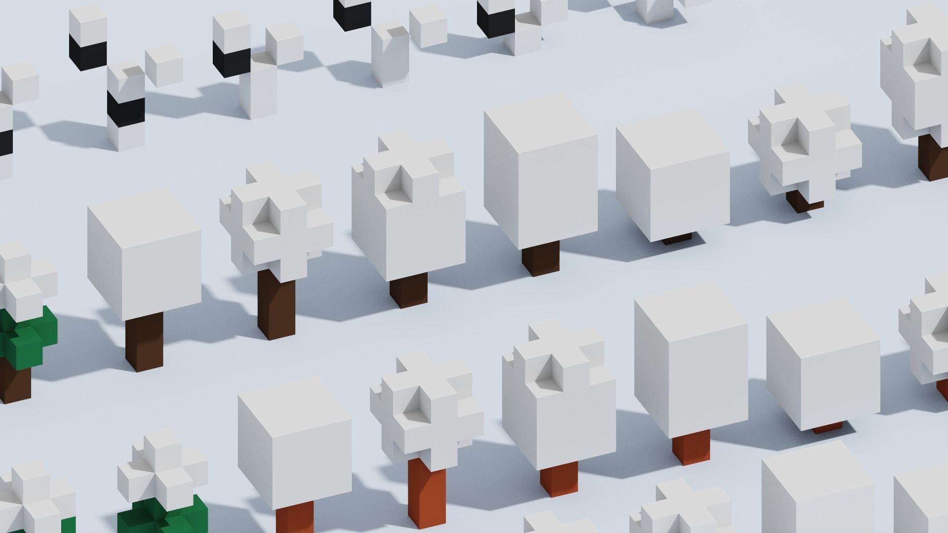 3D model Voxel Tiny Winter Forest VR / AR / low-poly | CGTrader