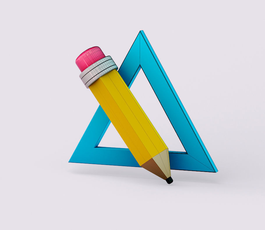 3D model Low Poly School Supplies VR / AR / low-poly | CGTrader