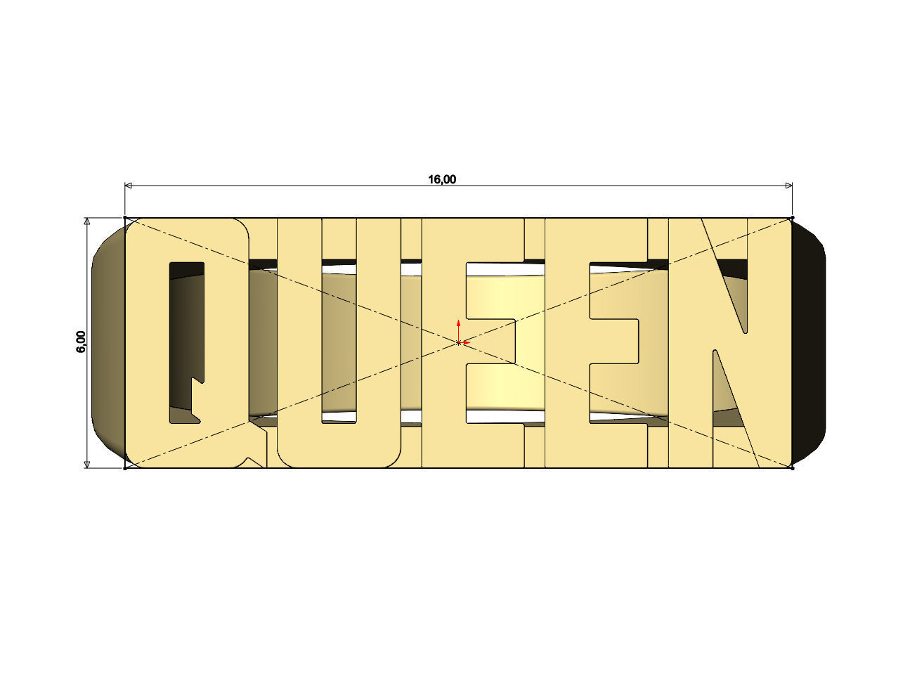 Queen rectangular name ring US size 5to9 3D model 3D printable | CGTrader