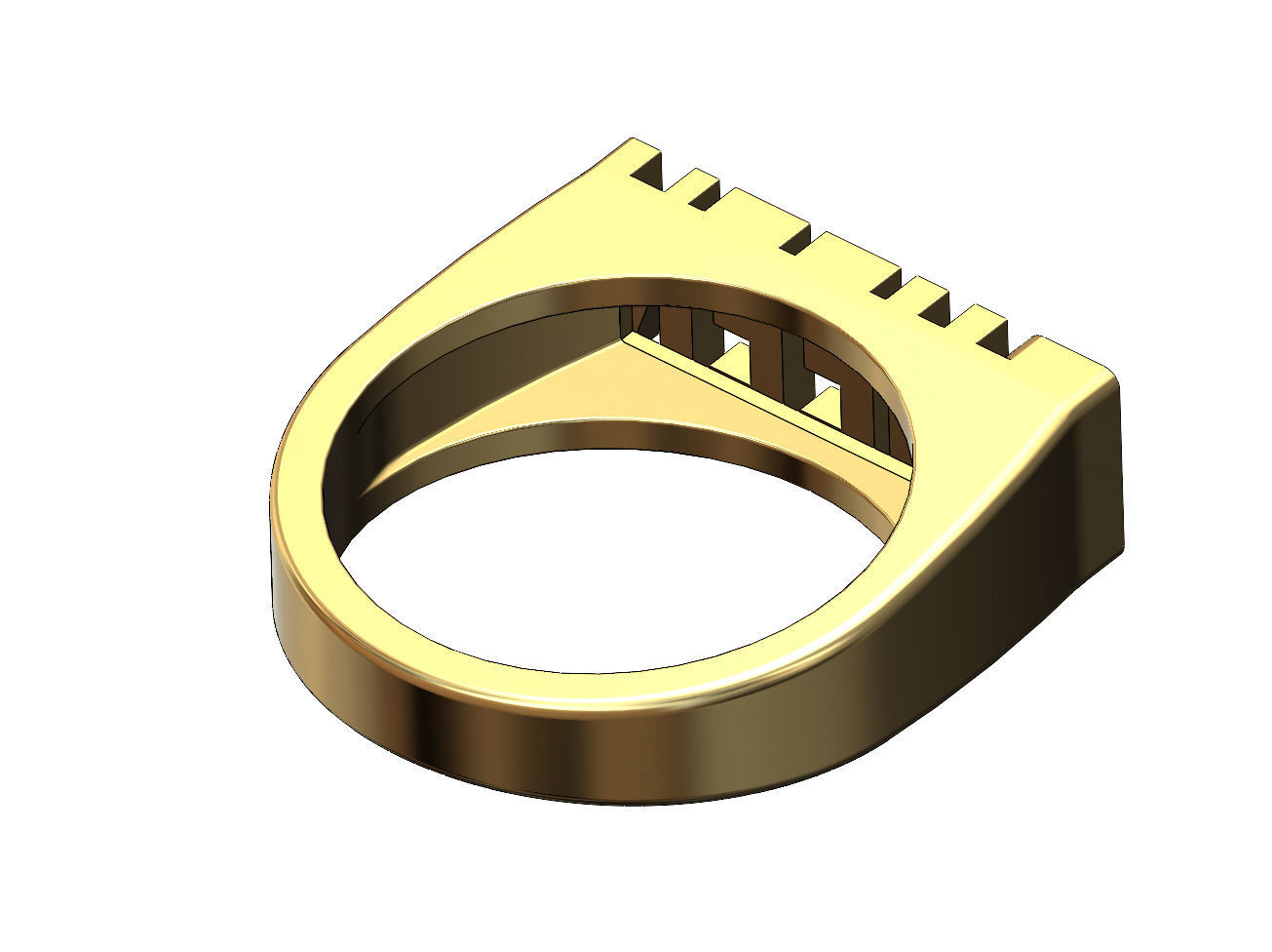 Queen rectangular name ring US size 5to9 3D model 3D printable | CGTrader