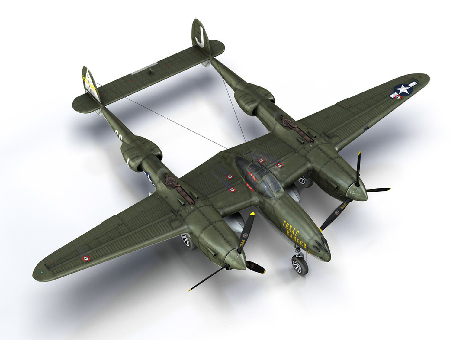 Lockheed P-38 Lightning - Texas Ranger IV 3D model | CGTrader