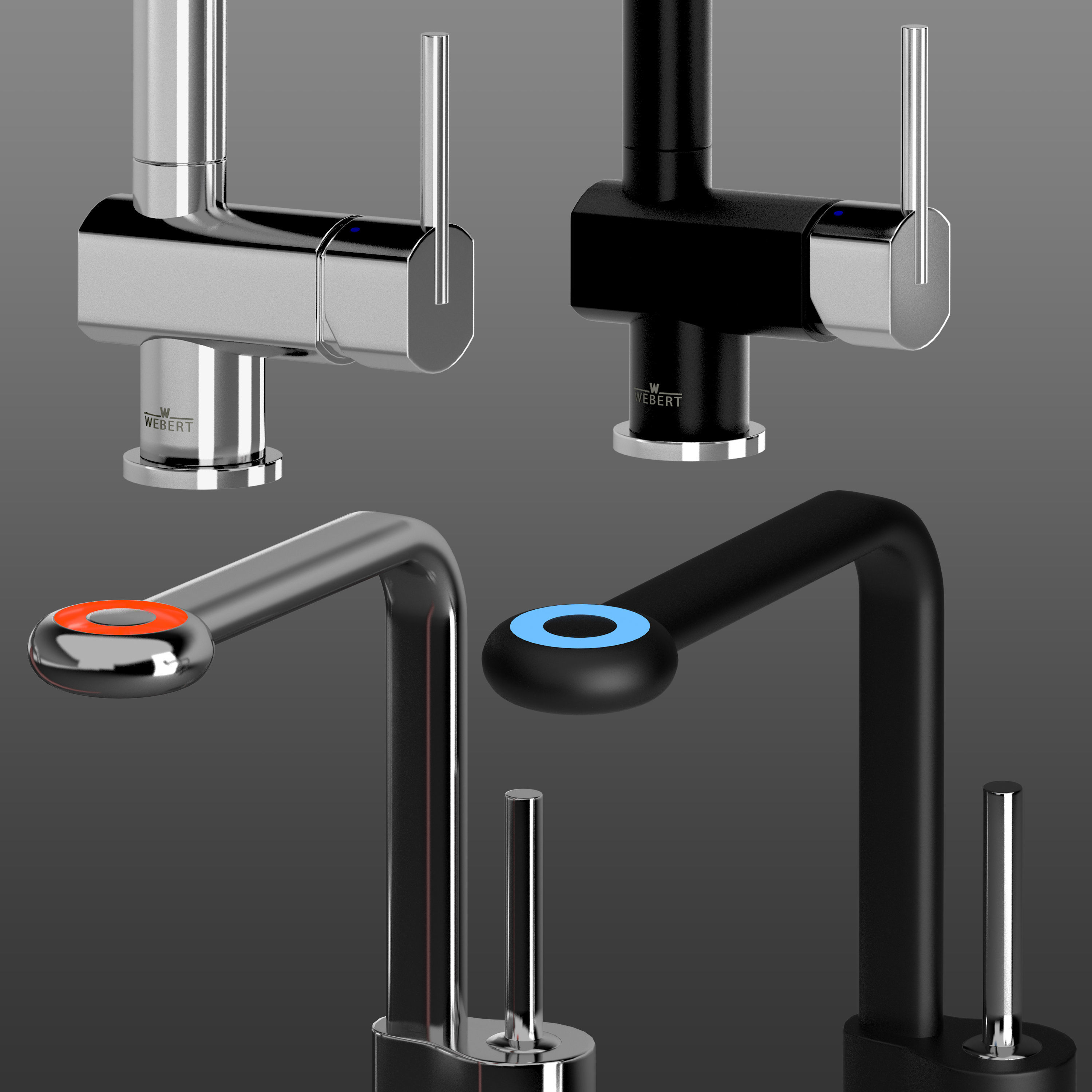 Kitchen faucets Webert set 3D model | CGTrader