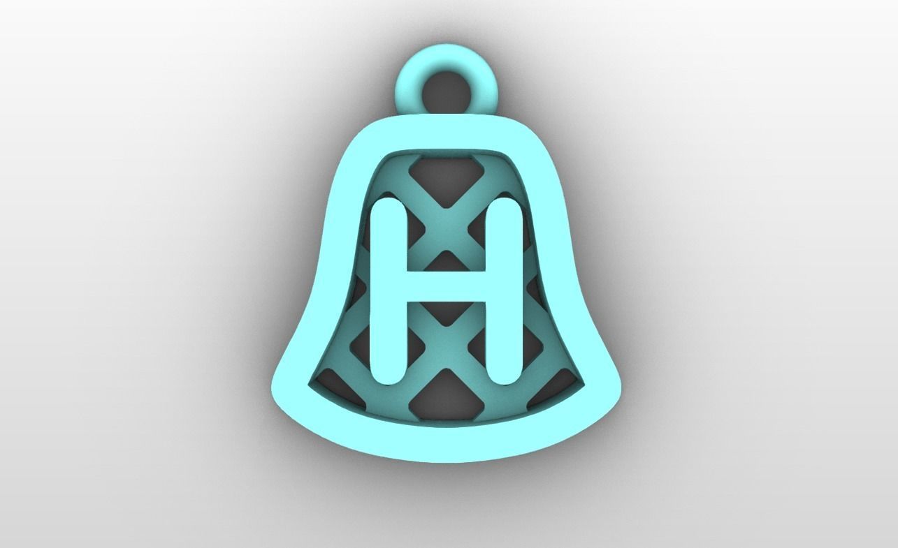 Initial letter charms - alphabet A-Z - bell shape 3D model 3D printable ...