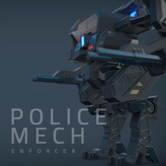 Police Mech 3D model 3D printable | CGTrader