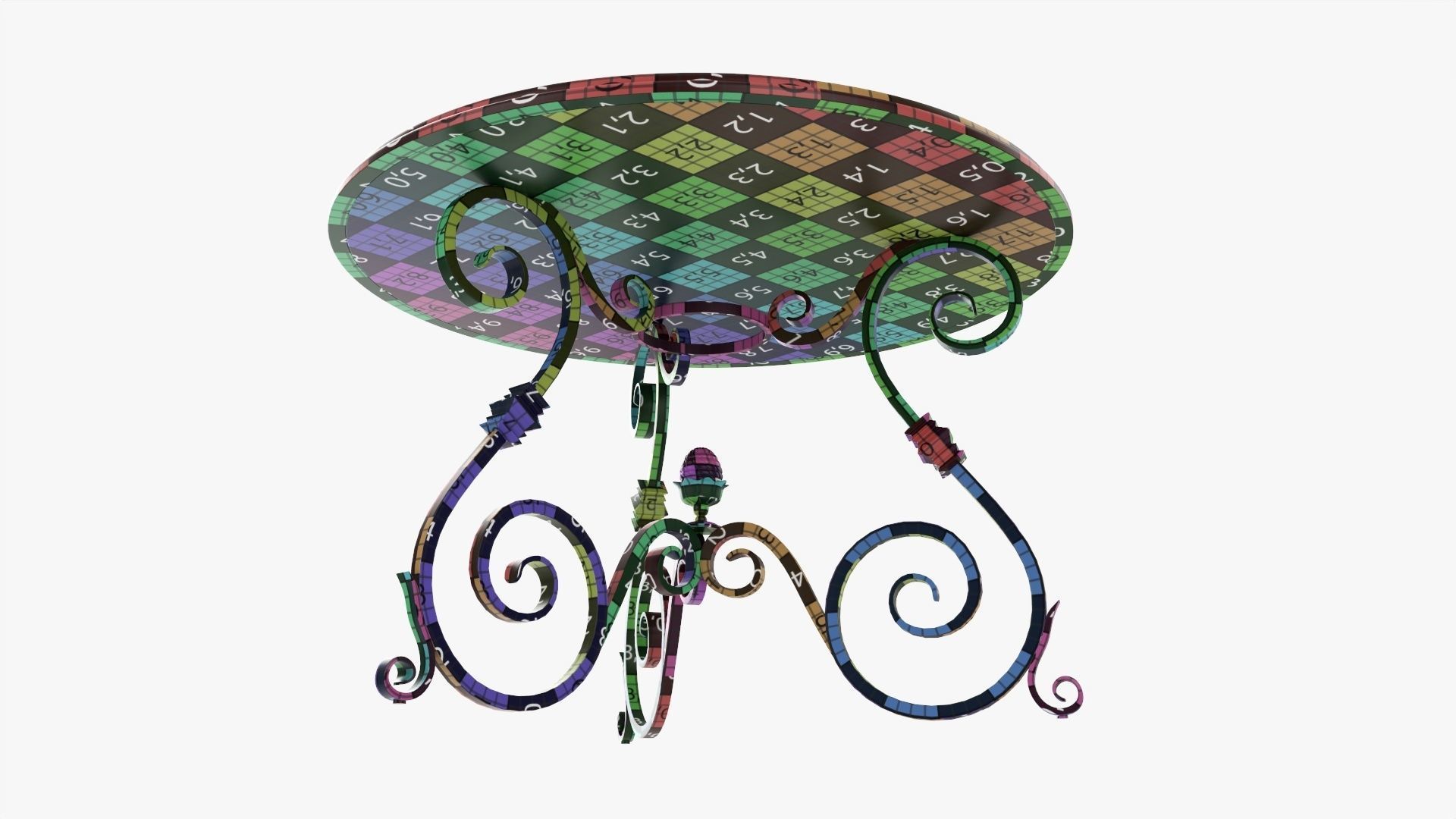 Wrought round iron table 3D model | CGTrader