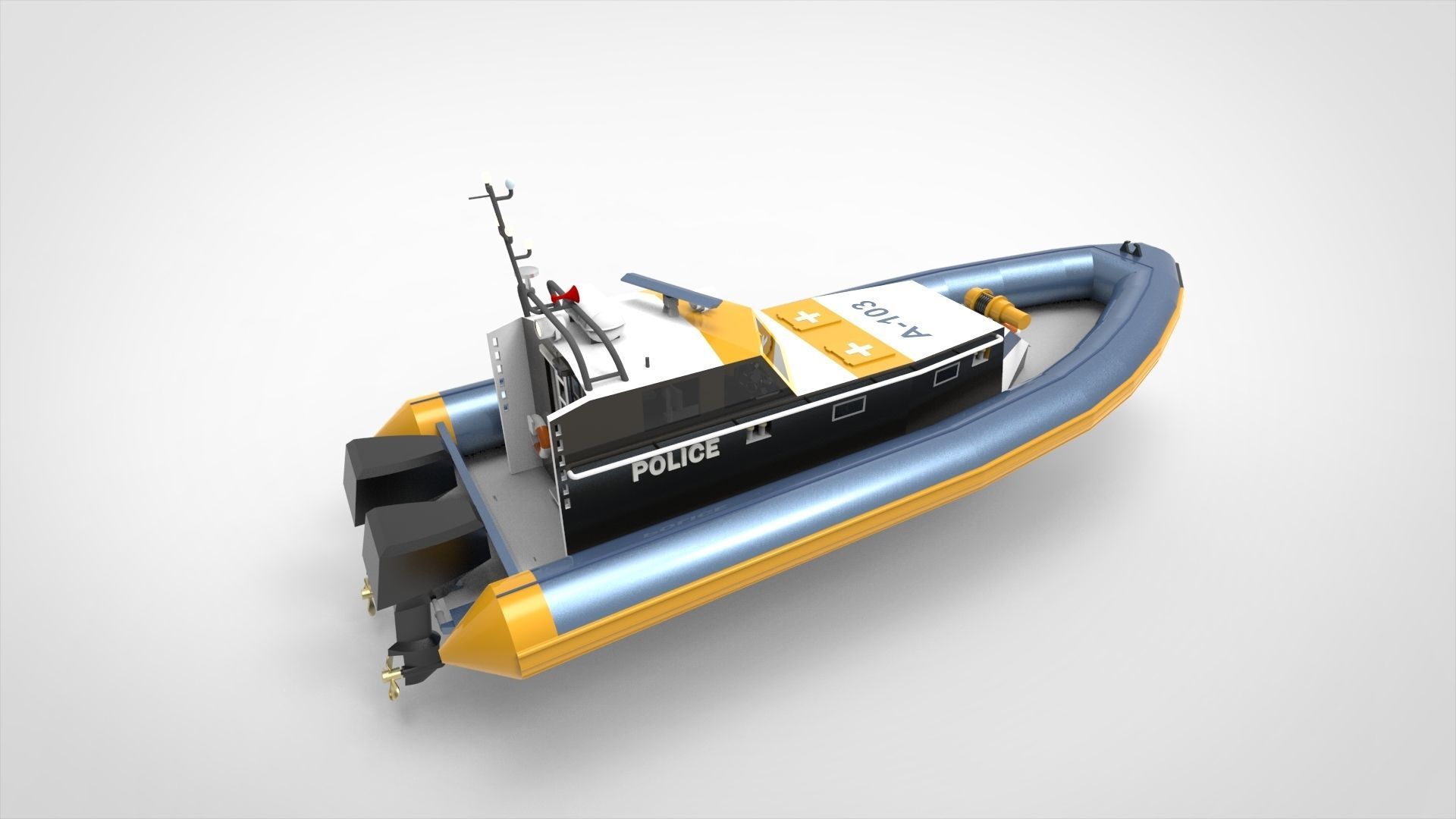 Police Boat 3D model | CGTrader
