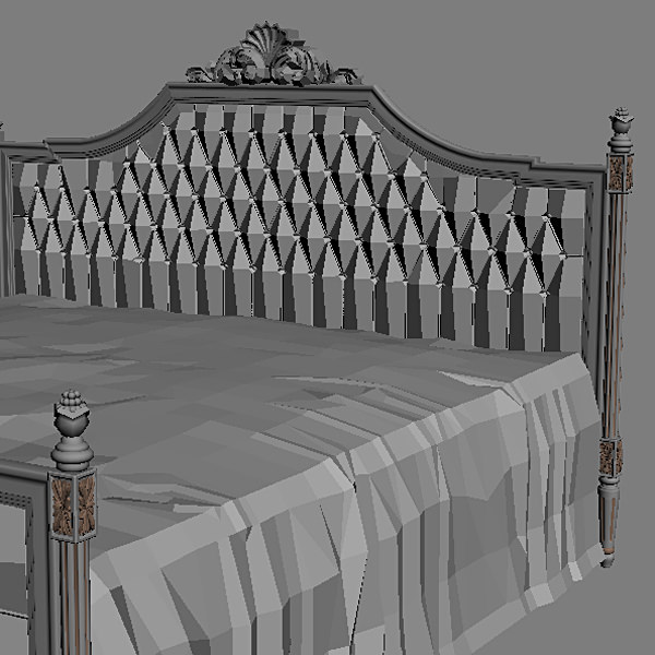 Traditional Style Bed 3D model | CGTrader