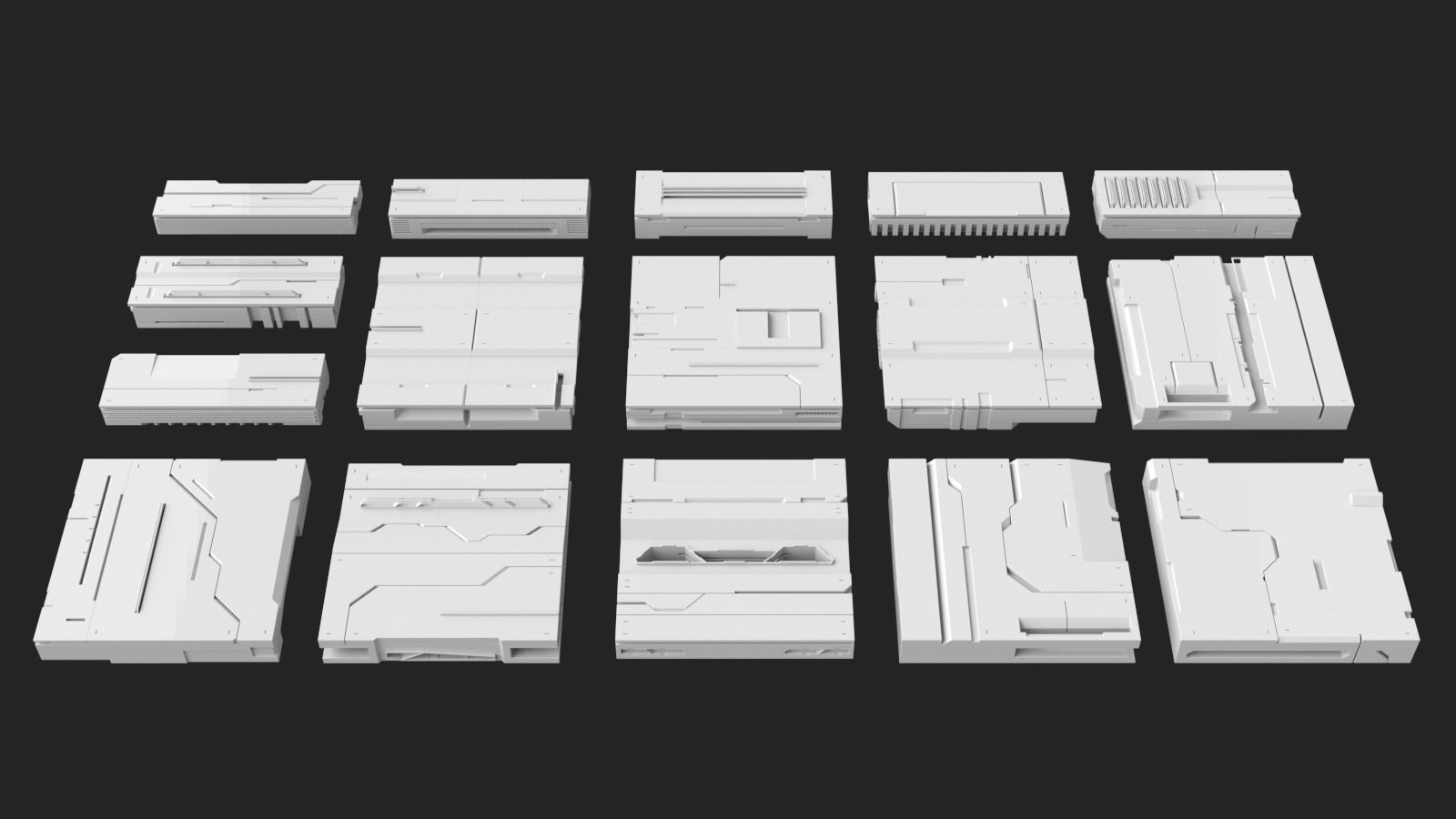 Sci-Fi Panels Kit-Bash 3D model | CGTrader