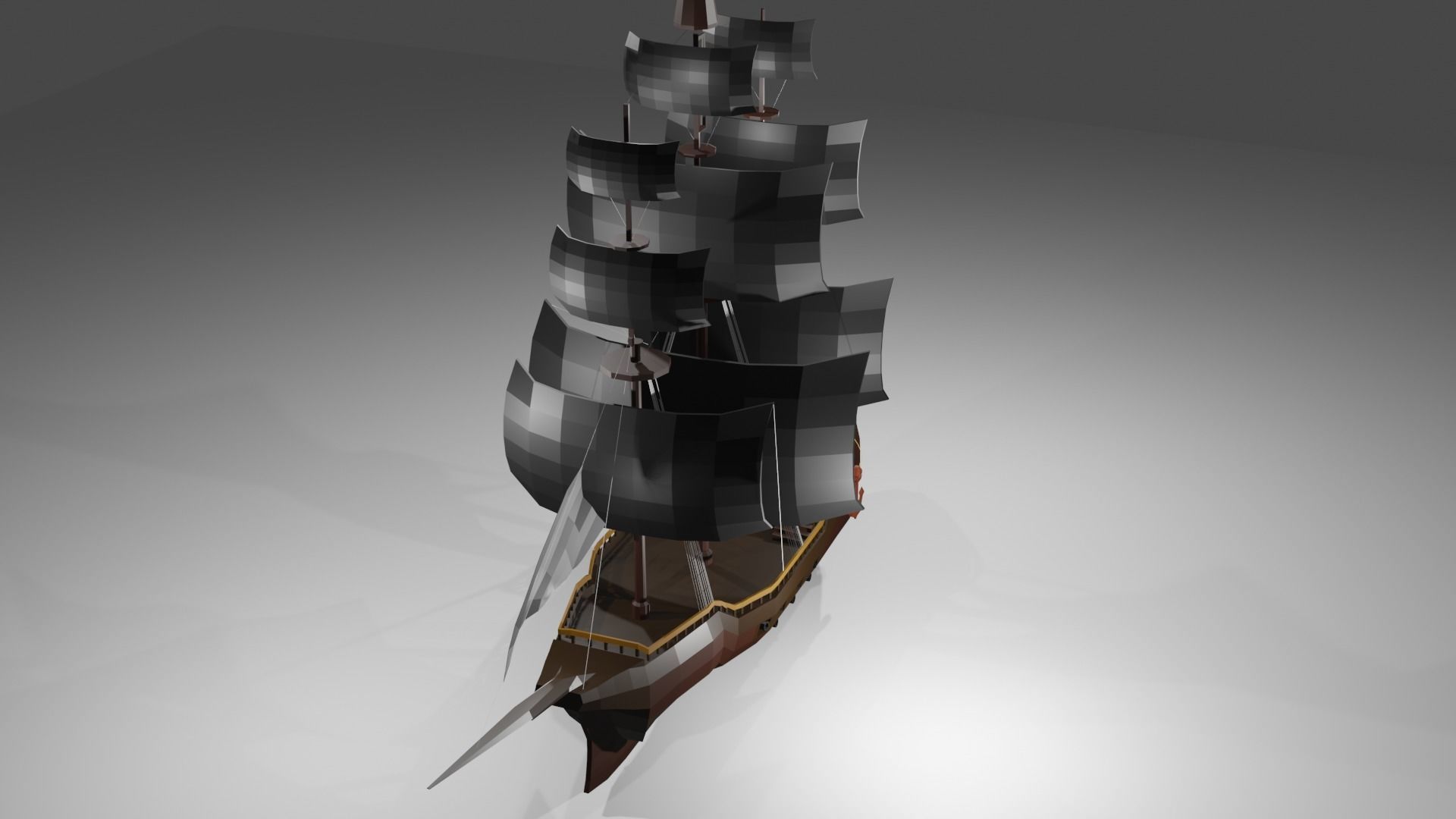 Low poly pirate ship free VR / AR / low-poly 3D model | CGTrader
