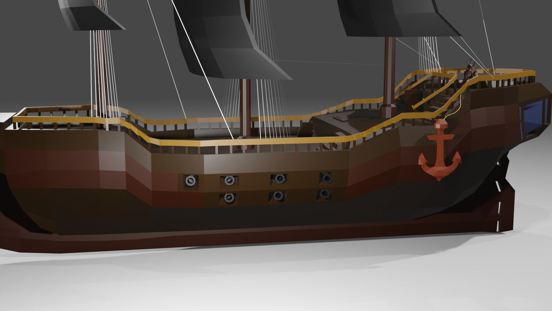Low poly pirate ship free VR / AR / low-poly 3D model | CGTrader
