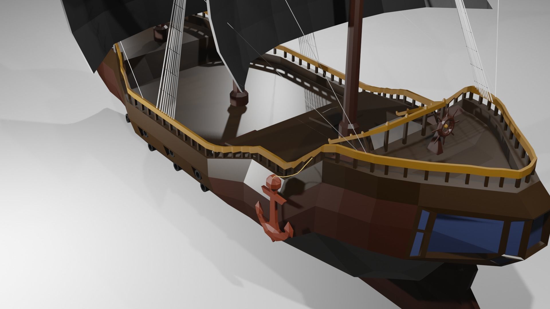 Low poly pirate ship free VR / AR / low-poly 3D model | CGTrader