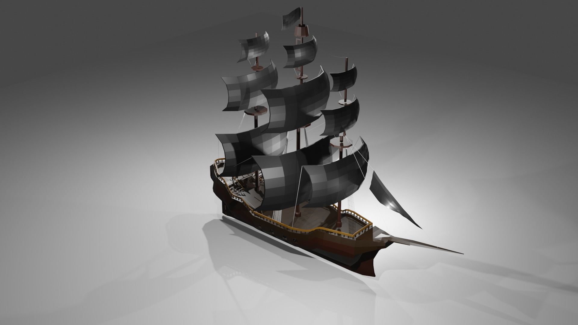 Low poly pirate ship free VR / AR / low-poly 3D model | CGTrader