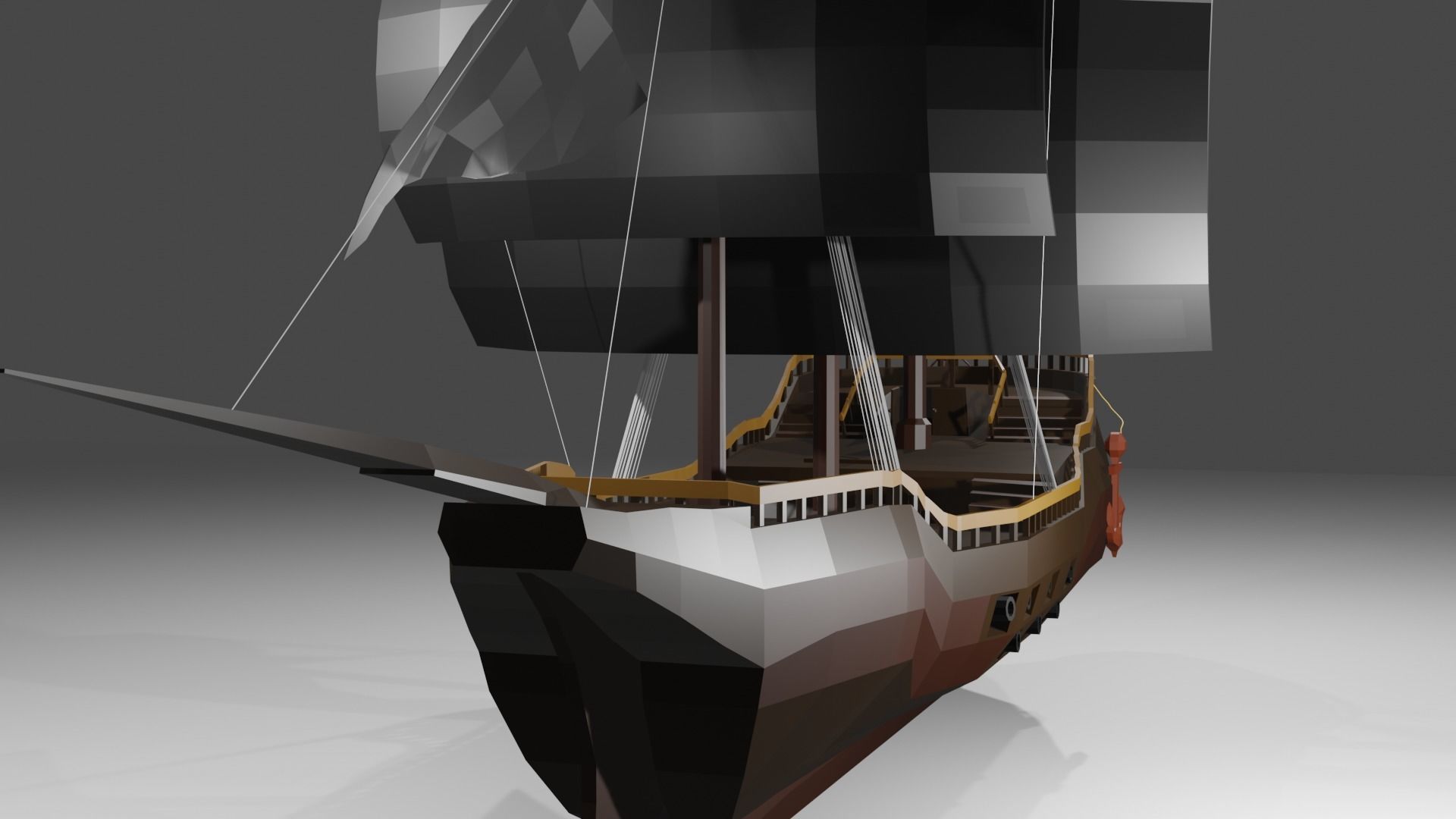 Low poly pirate ship free VR / AR / low-poly 3D model | CGTrader