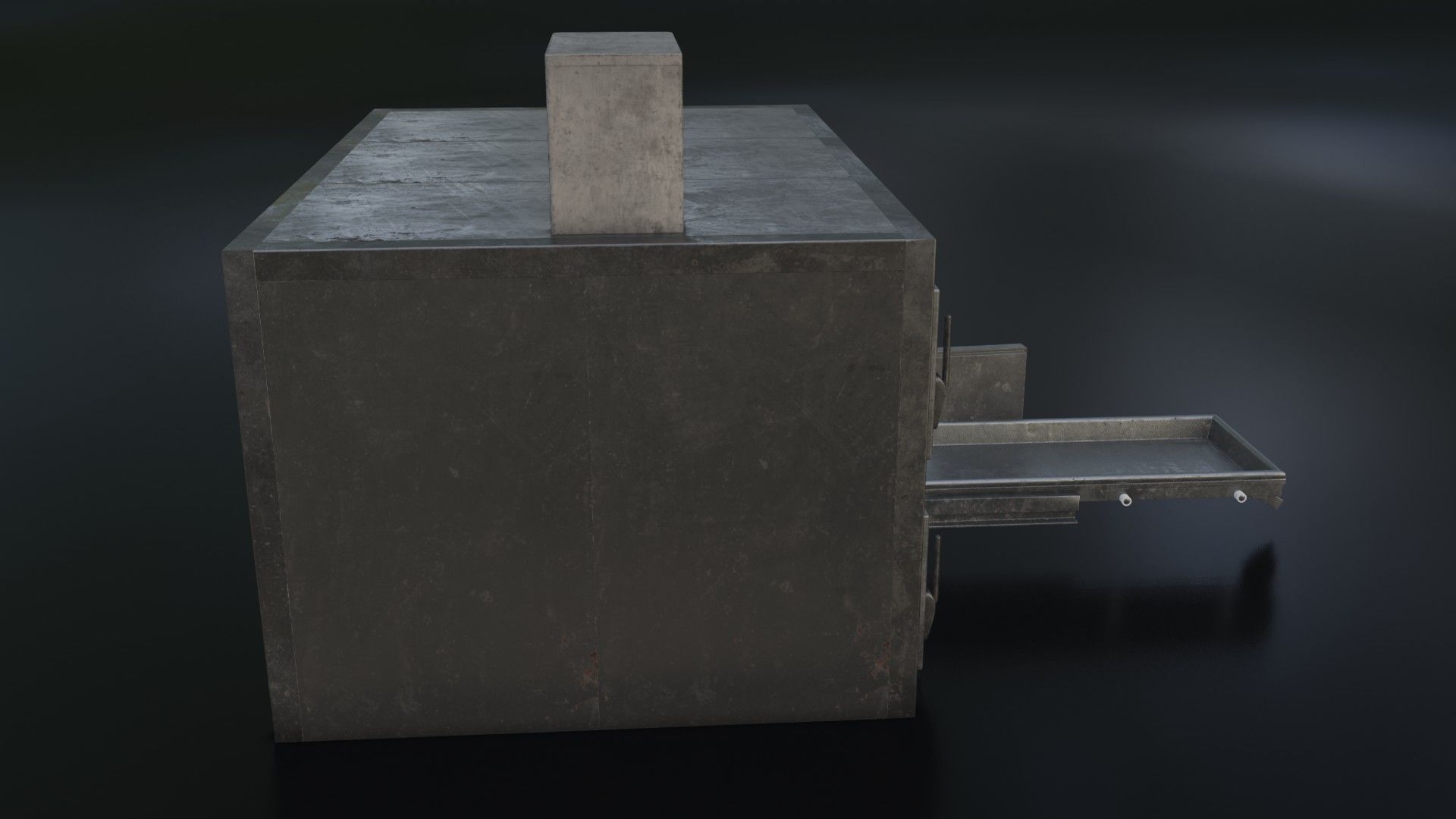 3D model Old Dirty Morgue Drawer - Mortuary Fridge VR / AR / low-poly ...