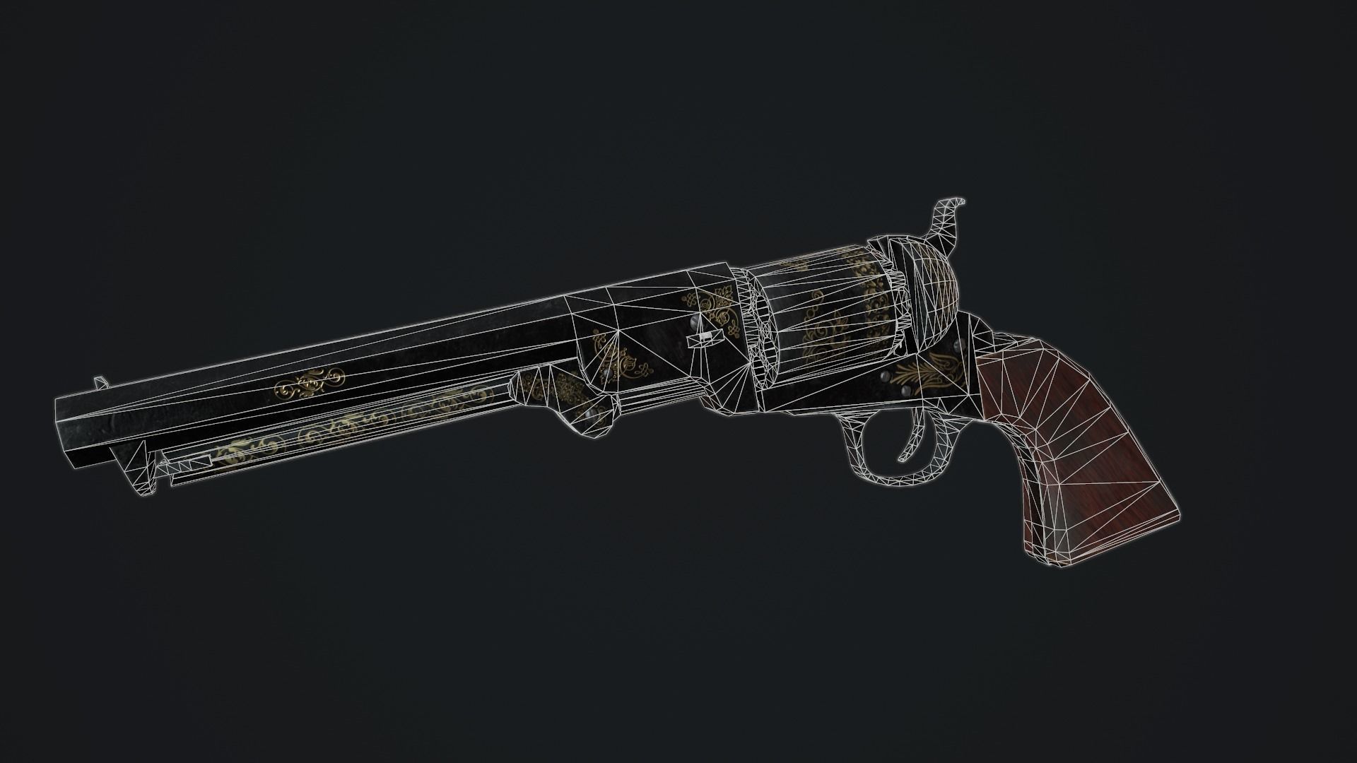 3D model Colt Navy Revolver 1851 low poly WITH COLOR VARIATIONS VR / AR ...