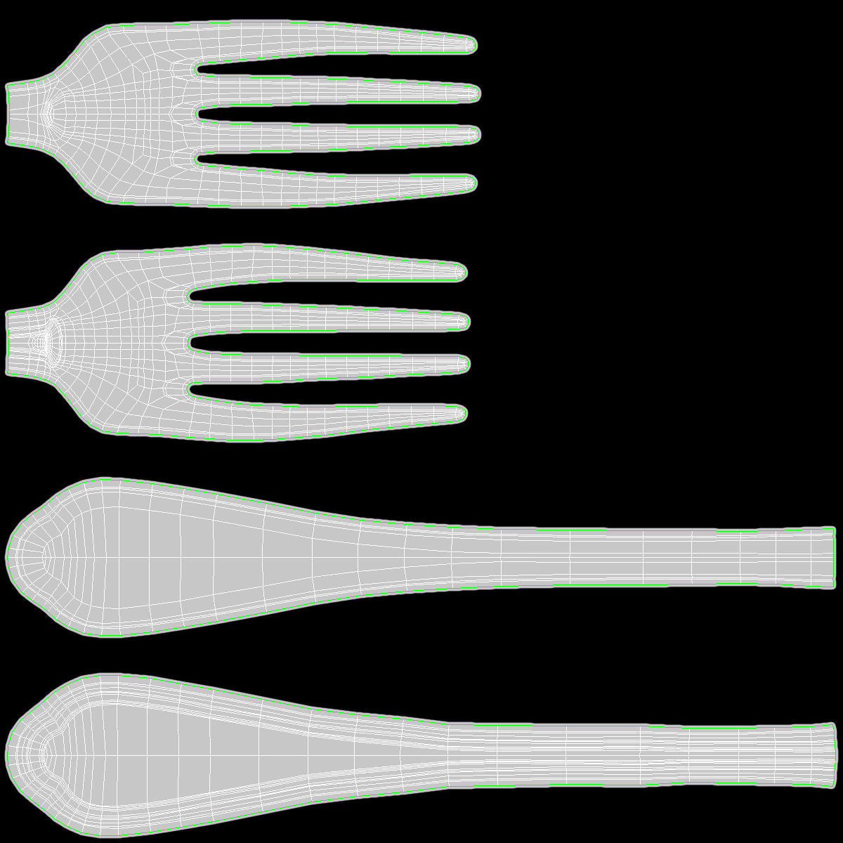 3D model Fork Model silver VR / AR / low-poly | CGTrader