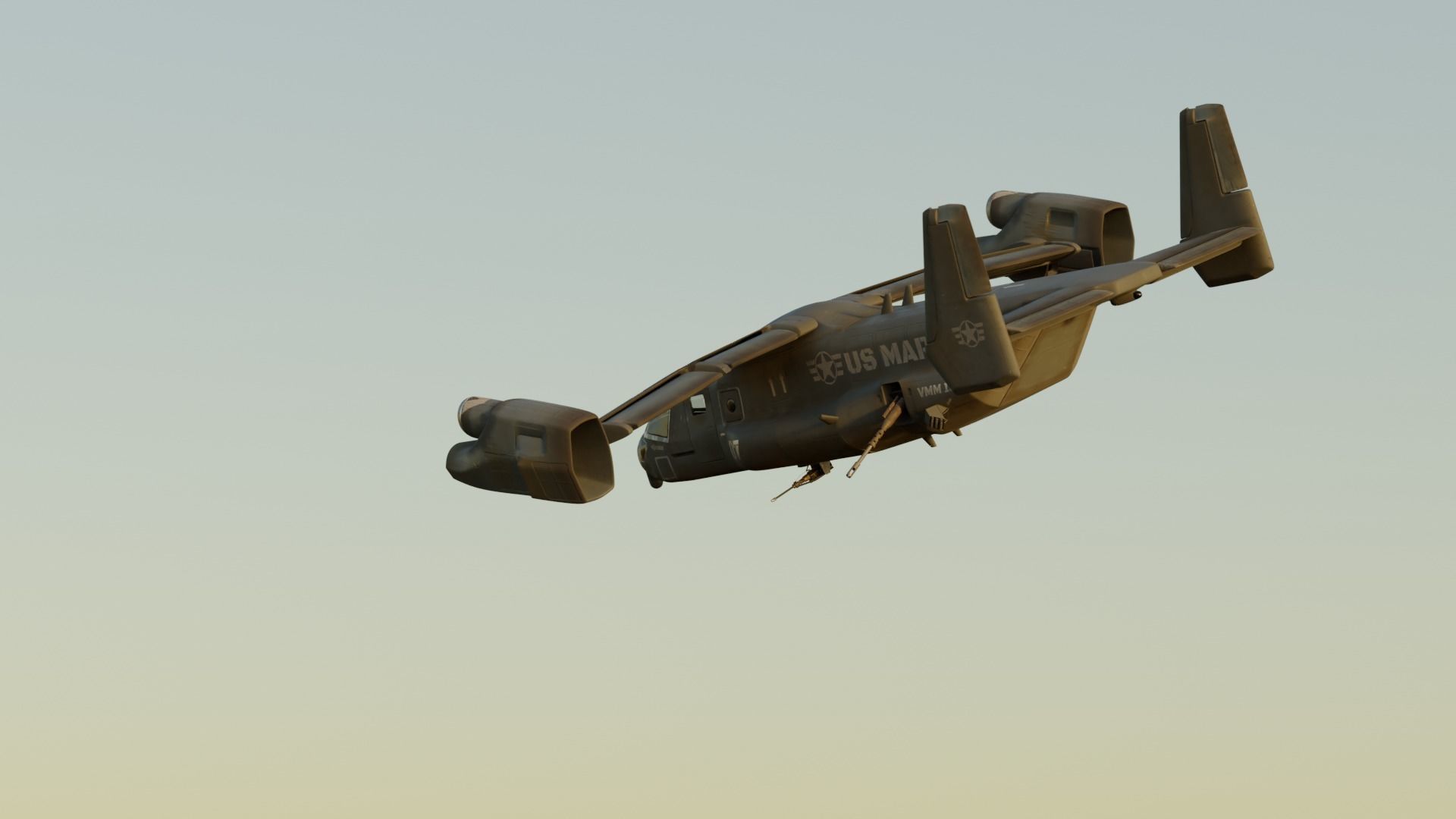 VTOL transporter gunship 3D model | CGTrader