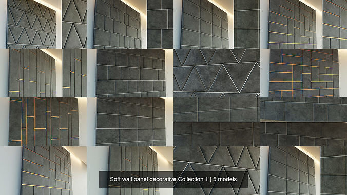 Soft wall panel decorative Collection 1 VR / AR / low-poly | CGTrader