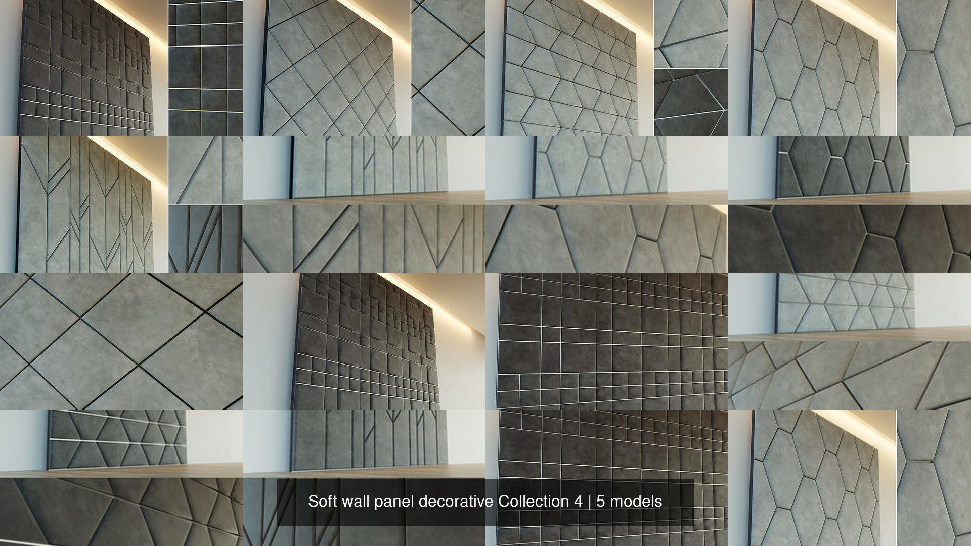 Soft wall panel decorative Collection 4 | CGTrader