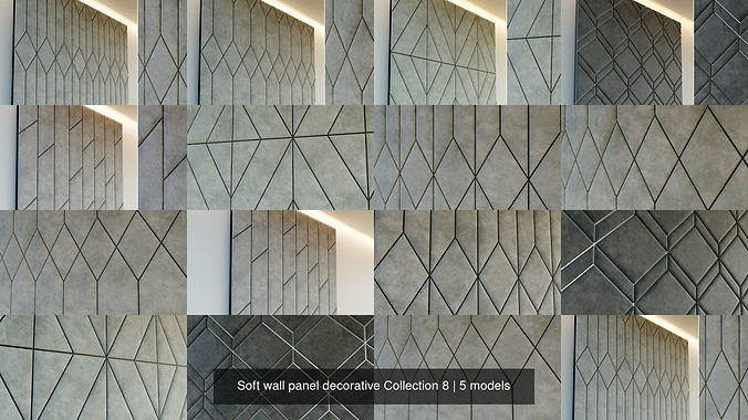 Soft wall panel decorative Collection 8 | CGTrader