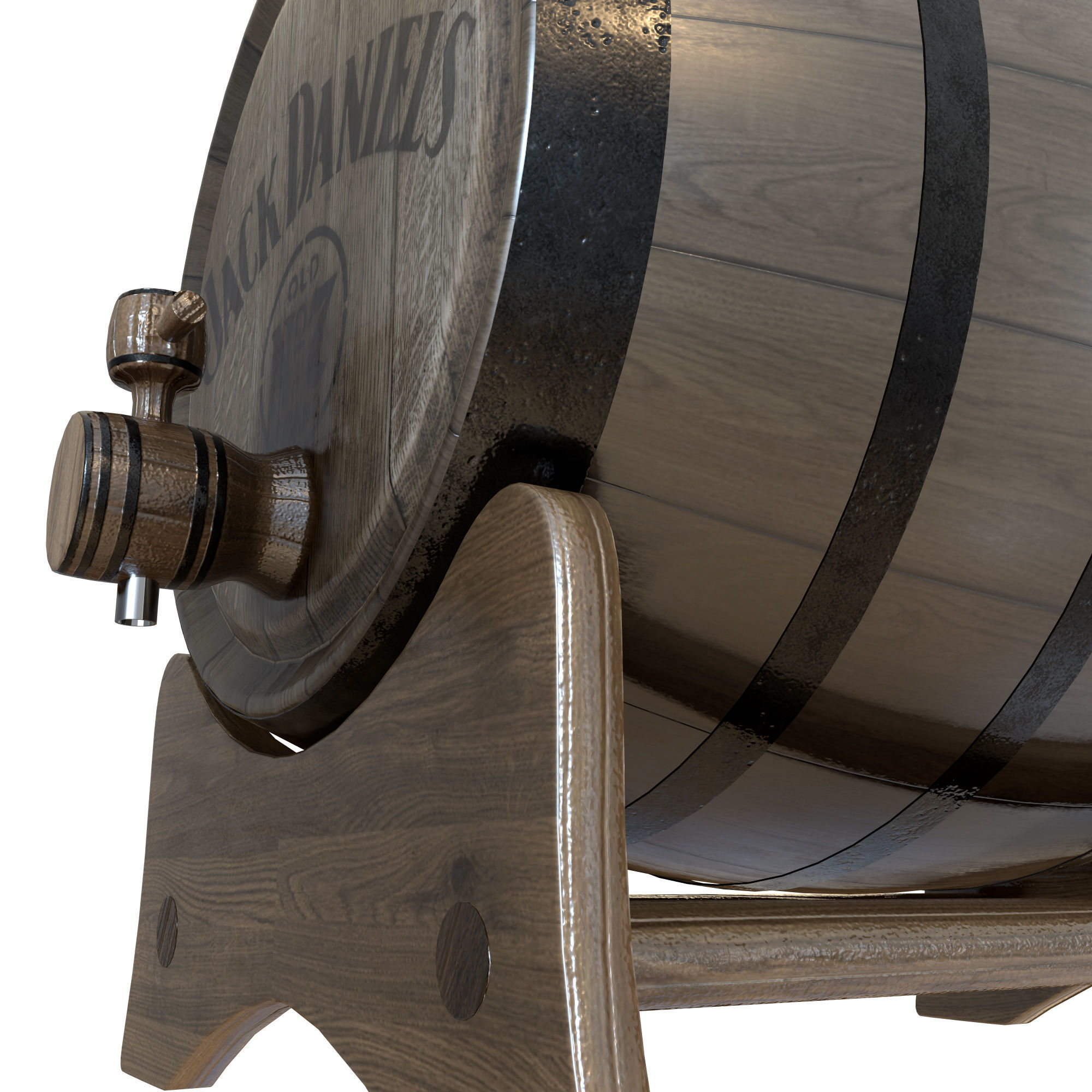 3D model Wooden Whiskey Barrel VR / AR / low-poly | CGTrader