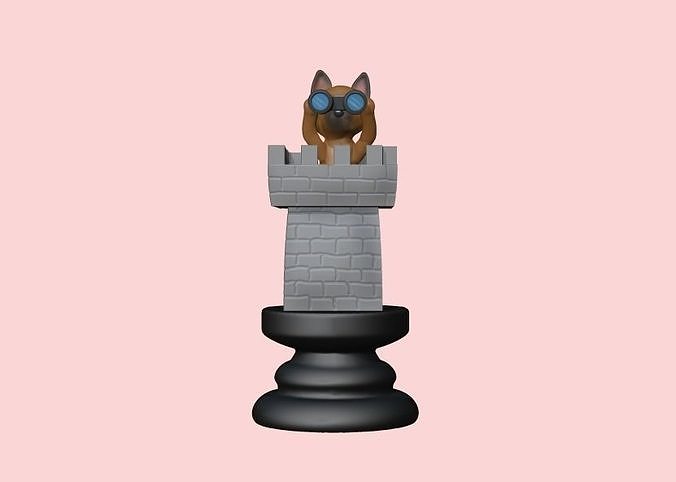 Dog Chess Piece - Rook 3D model 3D printable | CGTrader