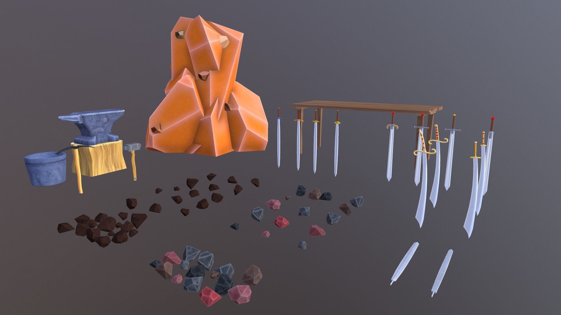 3D model Hyper casual forge pack VR / AR / low-poly | CGTrader