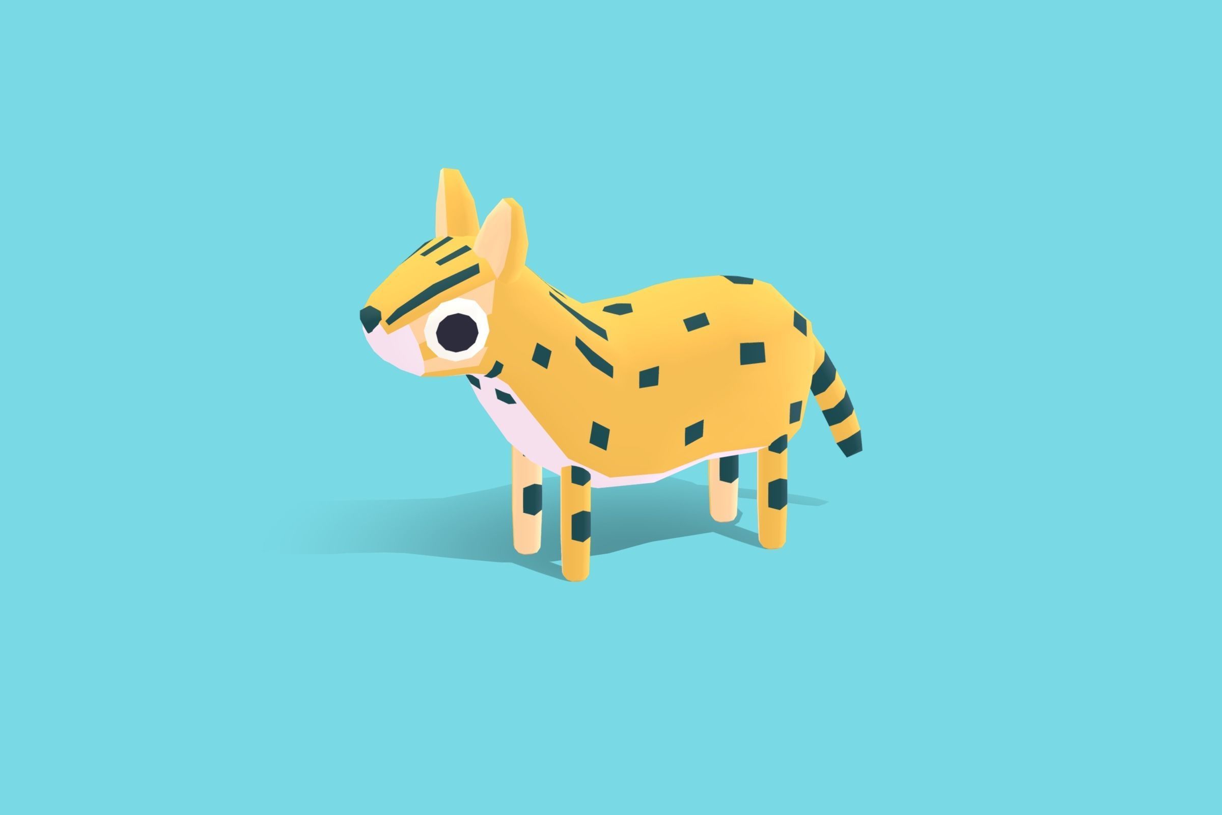 3D model Serval - Quirky Series VR / AR / low-poly | CGTrader