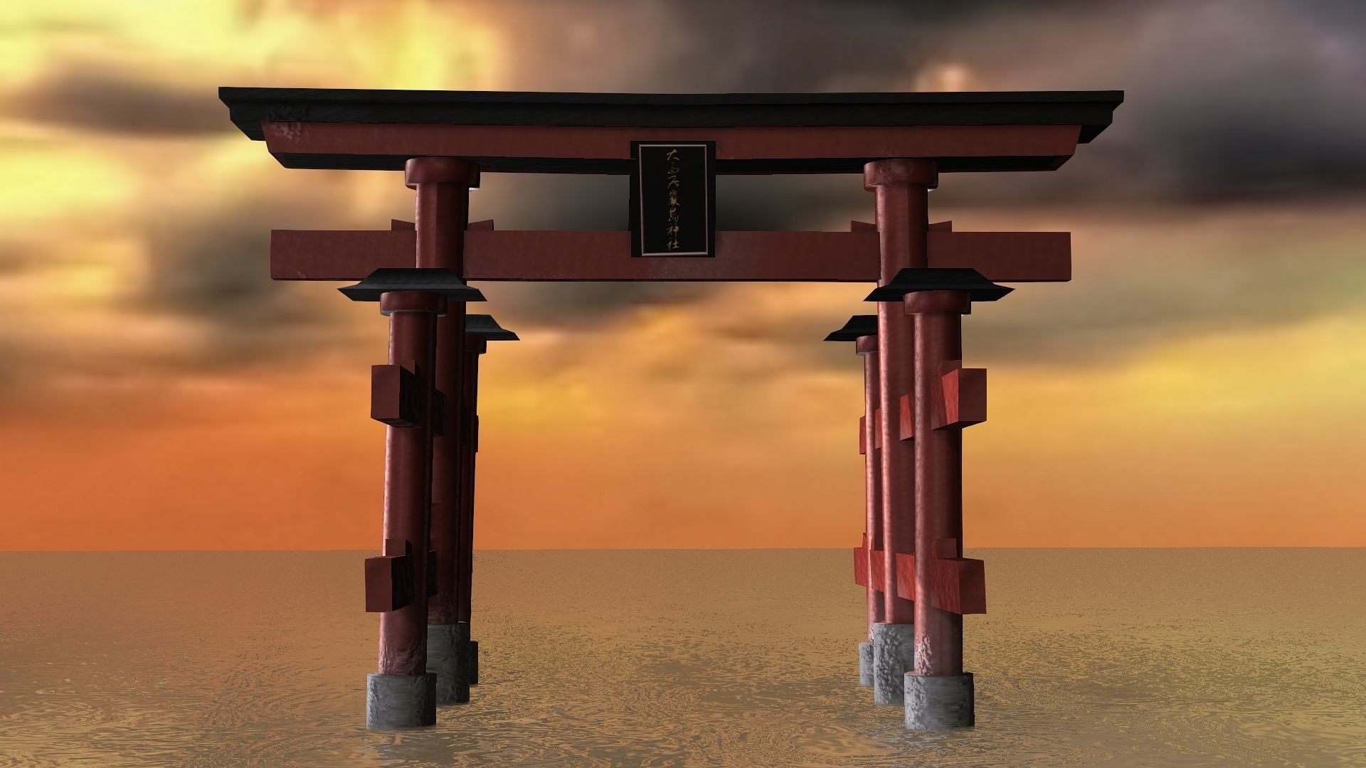 3D model Itsukushima Shrine - Torii Gate VR / AR / low-poly | CGTrader