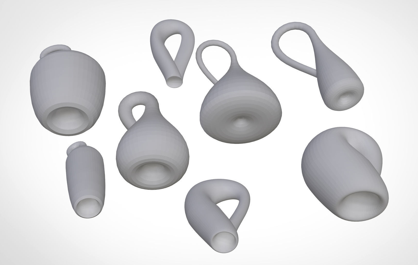 Klein Bottle - Set of 8 Low-Poly 3D models - 3D Math Art 3D model ...