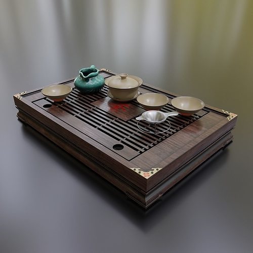 Chinese Tea Table Chaban cups and teapot 3D model | CGTrader