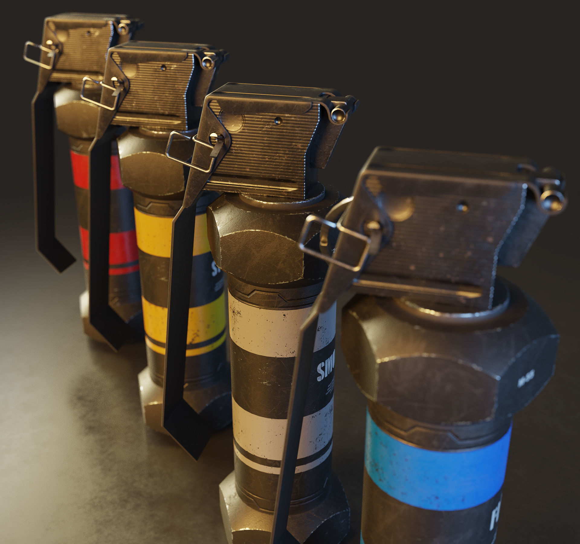 3D model Modern Grenade Collection VR / AR / low-poly | CGTrader