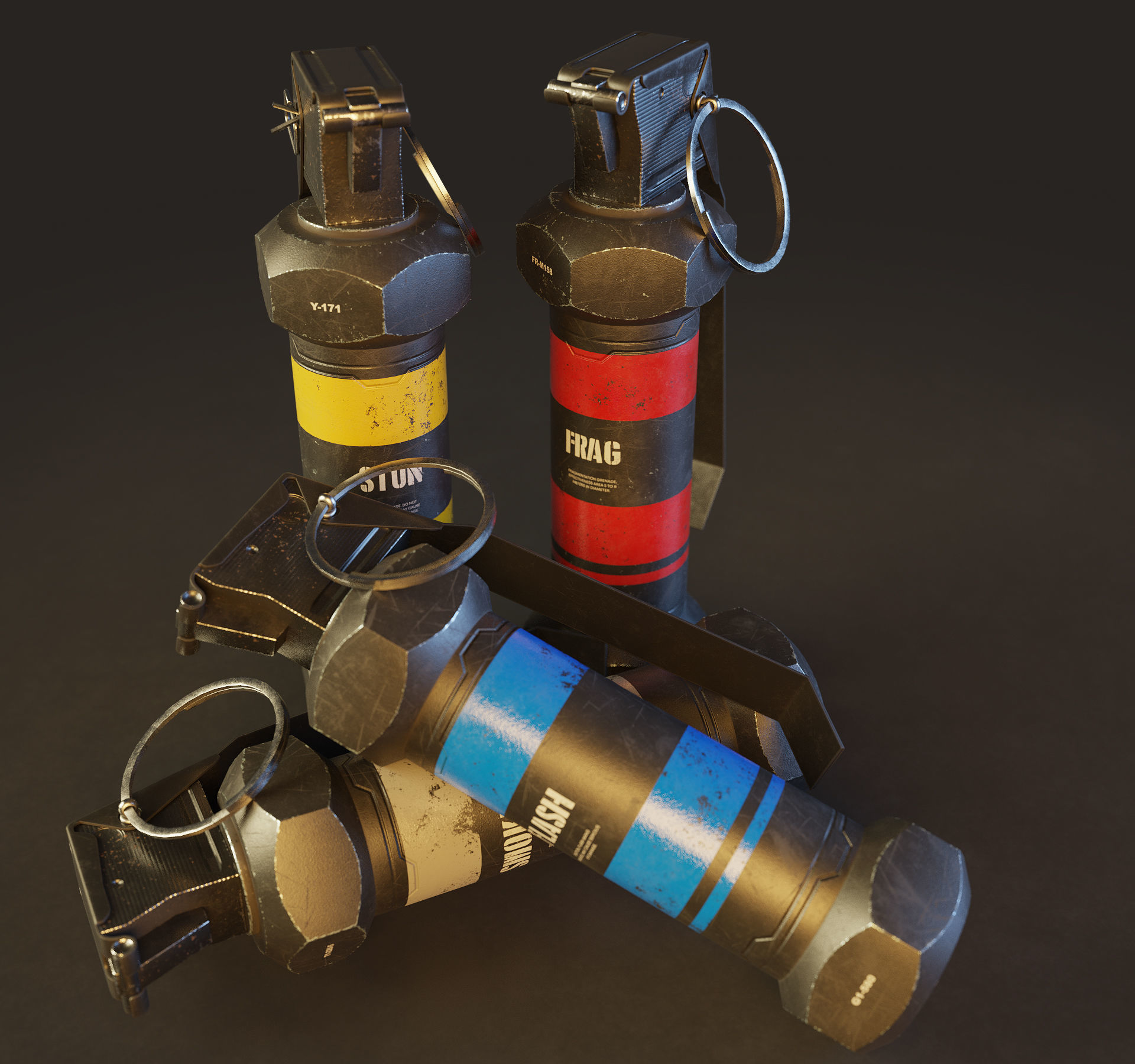 3D model Modern Grenade Collection VR / AR / low-poly | CGTrader