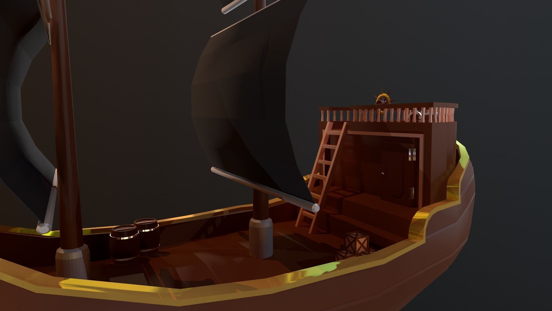 3D model Pirate ship VR / AR / low-poly | CGTrader