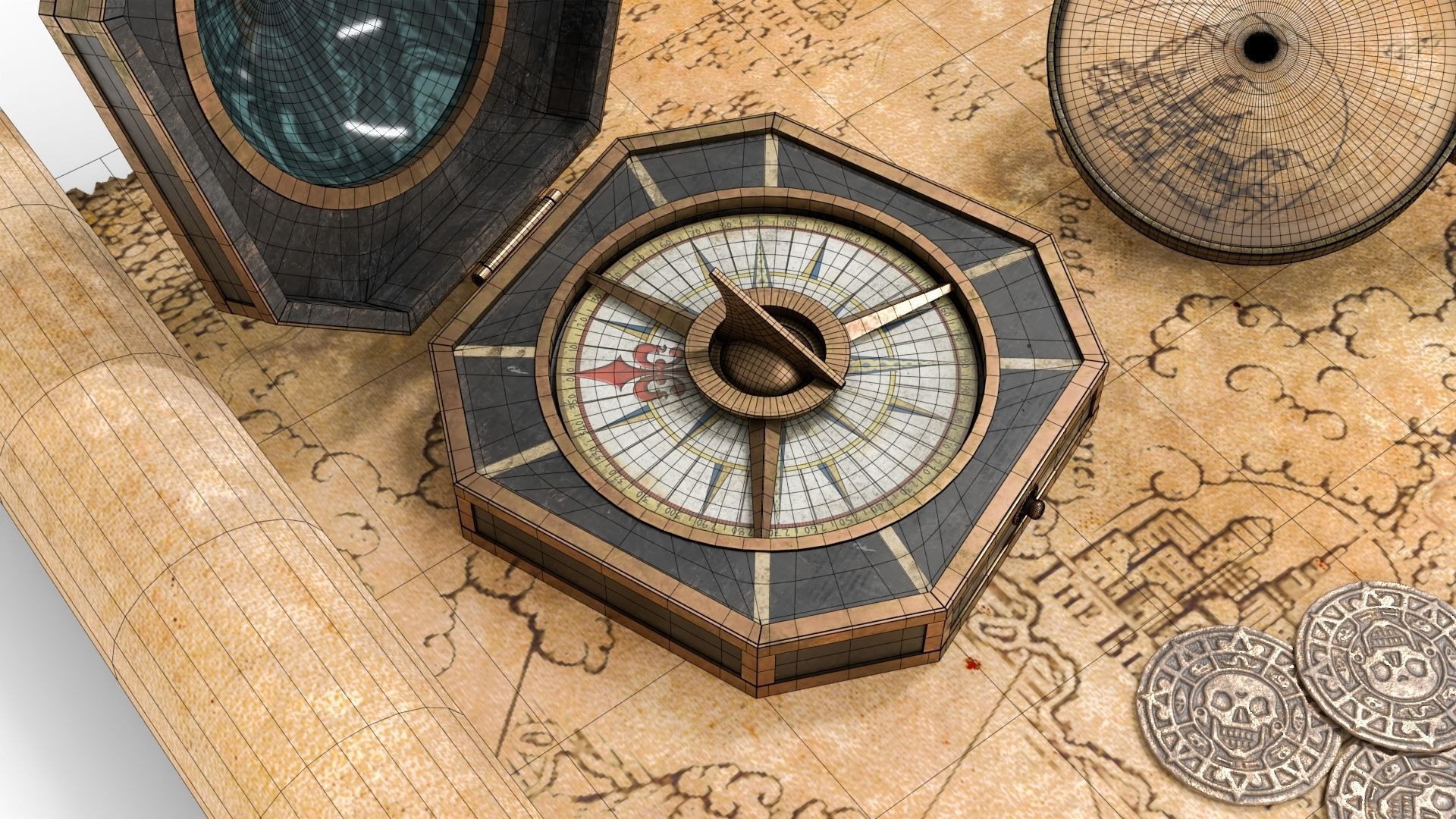 Ancient Treasure Hunter Kit 2 3D model | CGTrader
