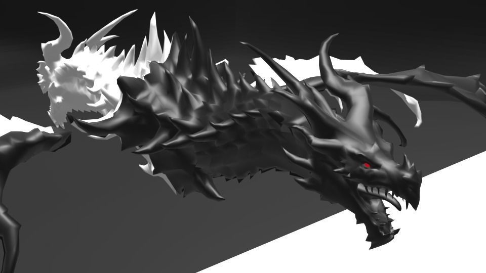 3D model Alduin Black And White VR / AR / low-poly | CGTrader