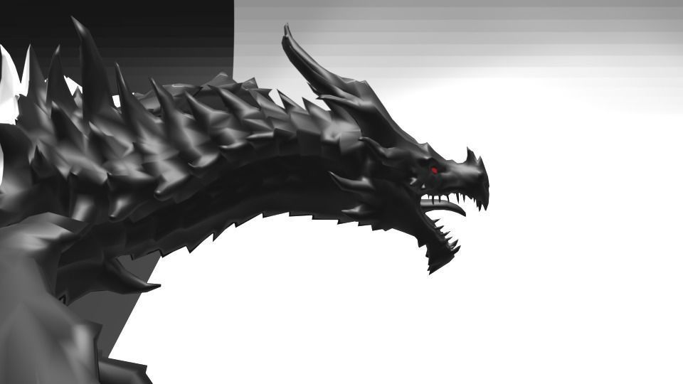 3D model Alduin Black And White VR / AR / low-poly | CGTrader
