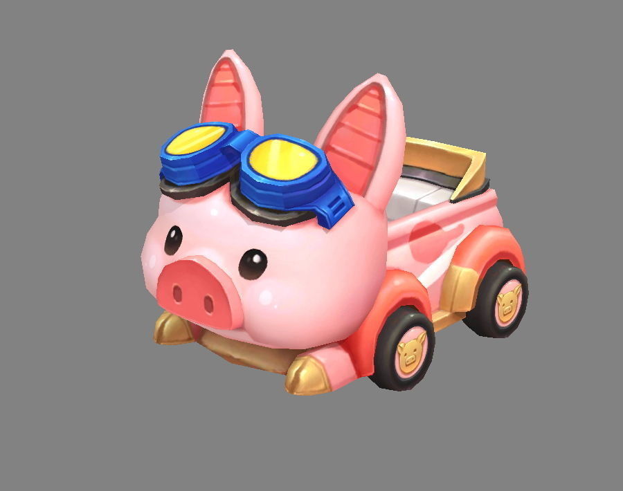 3D model Cartoon Piggy Car--Amusement Park Touring Car VR / AR / low ...