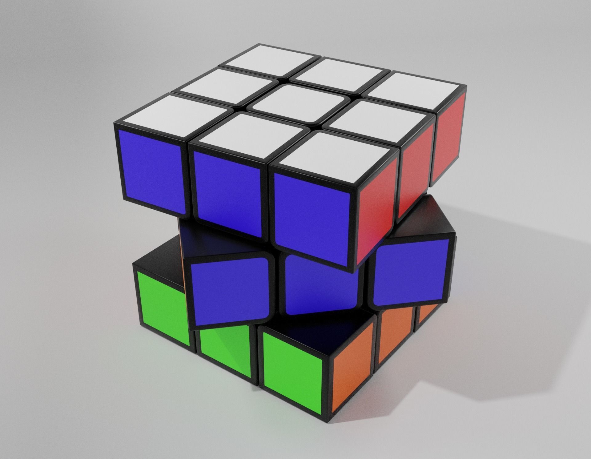 Rubiks cube 3 by 3 disassembled free VR / AR / low-poly 3D model | CGTrader